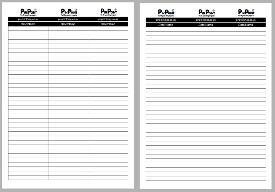 Printable Log Sheets - PinPoint Magazine