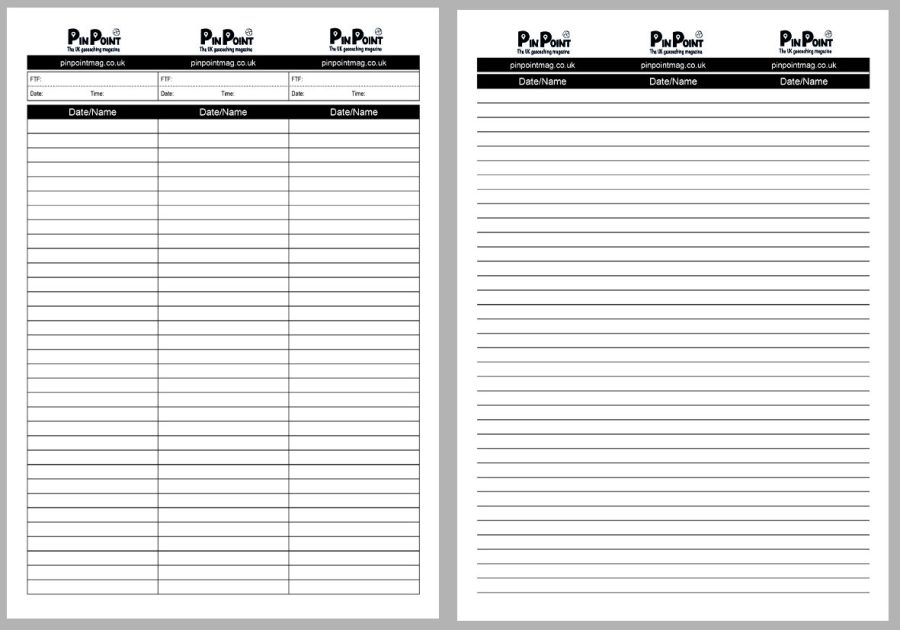 Printable Log Sheets - PinPoint Magazine