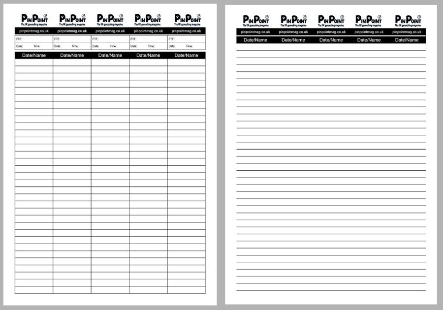 Printable Log Sheets - PinPoint Magazine