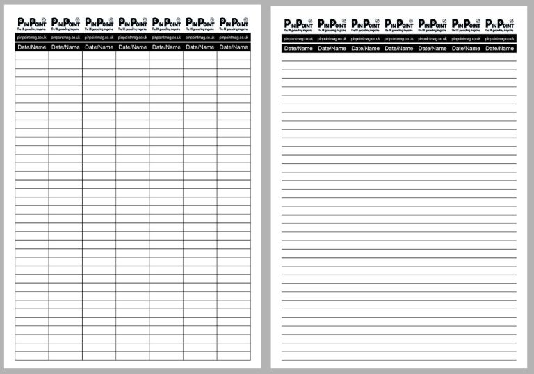 Printable Log Sheets - PinPoint Magazine