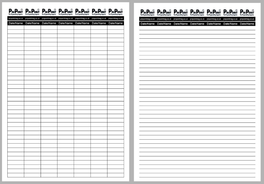 Printable Log Sheets - PinPoint Magazine