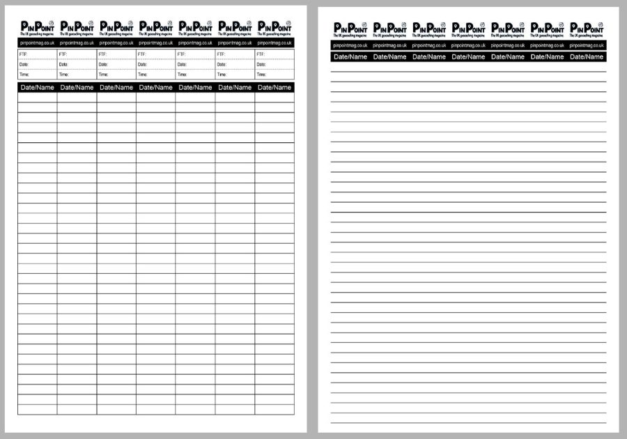 Printable Log Sheets - PinPoint Magazine