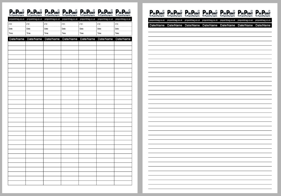Printable Log Sheets - PinPoint Magazine