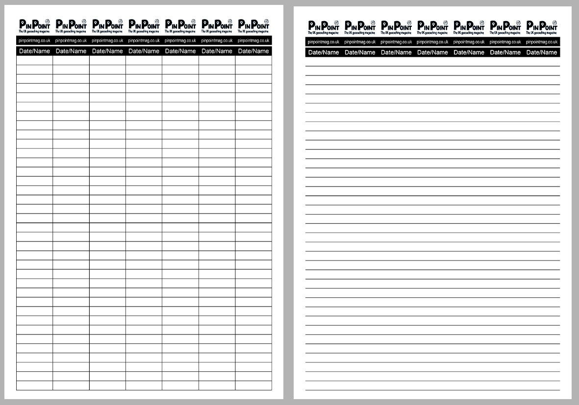 Printable Log Sheets - PinPoint Magazine